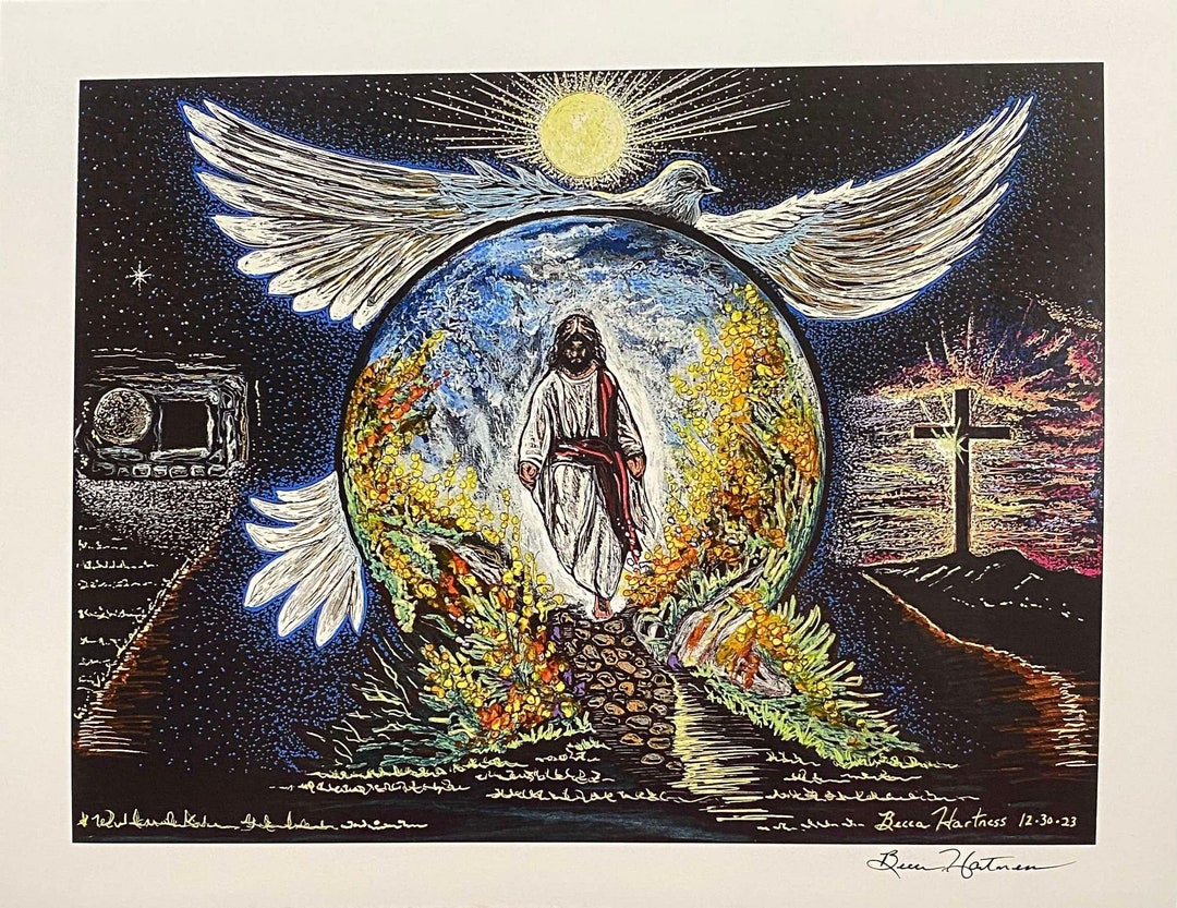 Jesus Christ Messiah Light Language Art Signed Print 11 X 14 Light ...