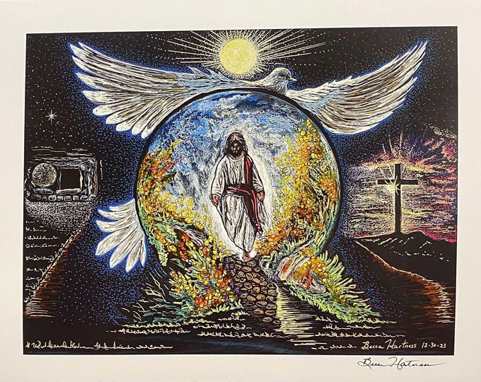 Jesus Christ Messiah Light Language Art Signed Print 11 X 14 Light ...