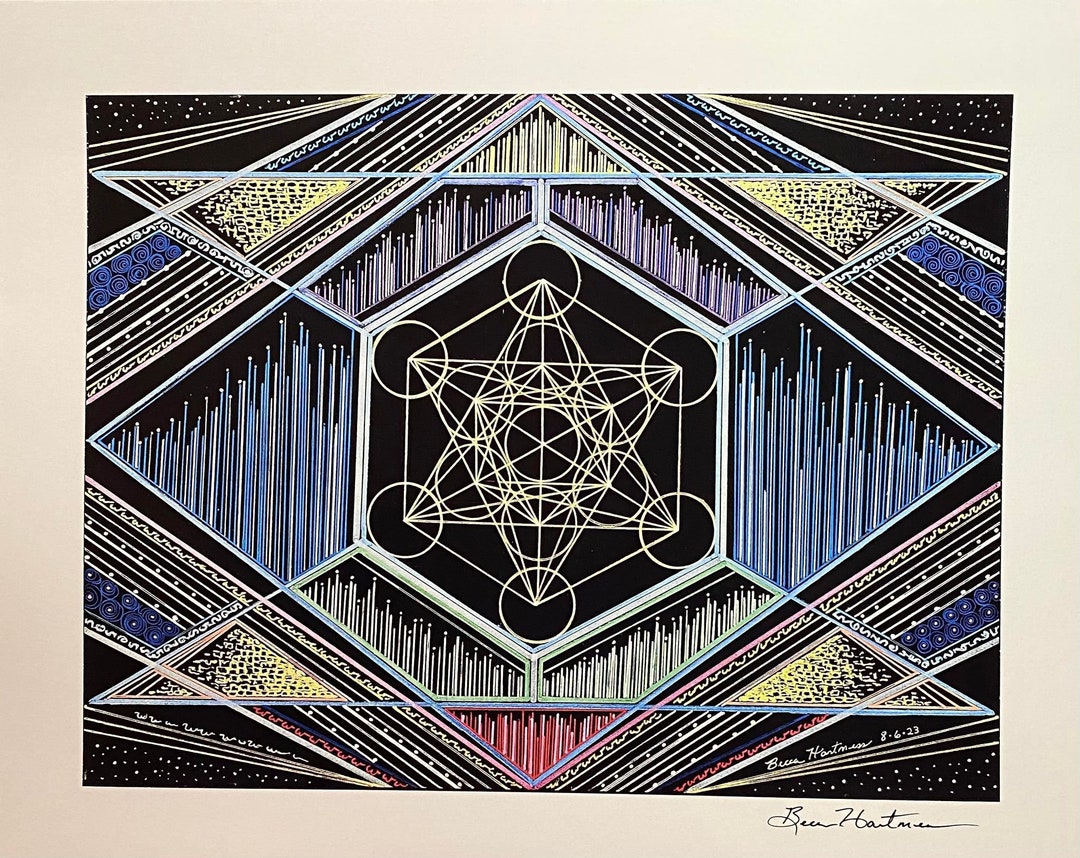 Metatron's Cube Light Language Art Signed Print 11 X 14 Light Codes ...
