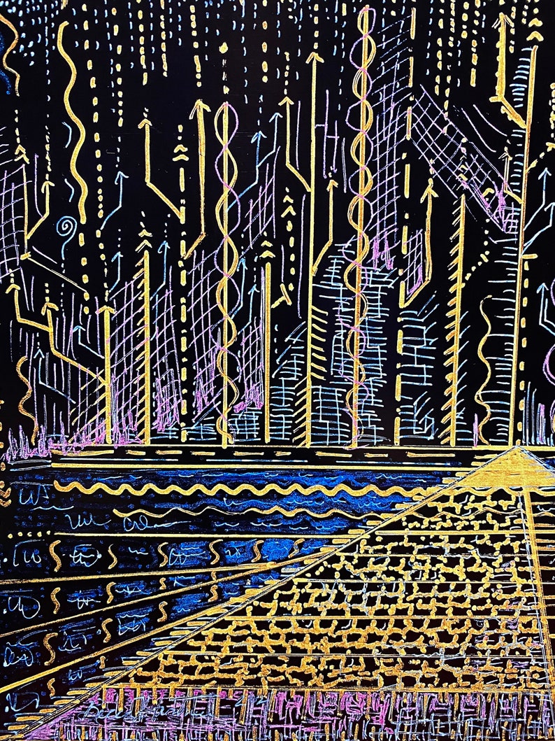 Ancient Egypt Pyramid Artwork Light Code Language Activation Art Signed ...