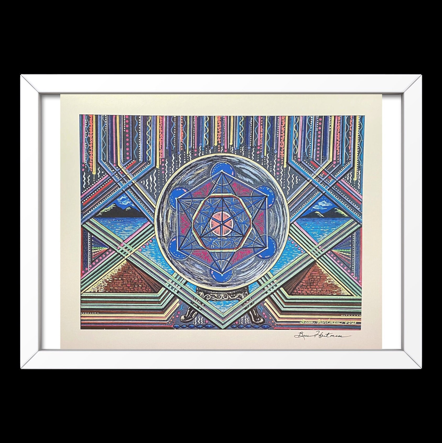 Archangel Metatron Cube Light Language Art Signed Print 11 X 14 Light ...