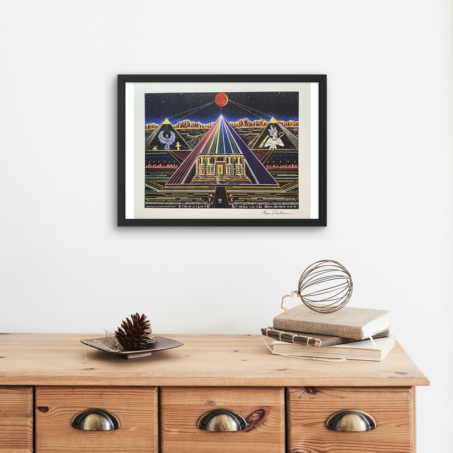 Ancient Egypt Pyramids Isis Osiris Light Language Egyptian Art Signed ...