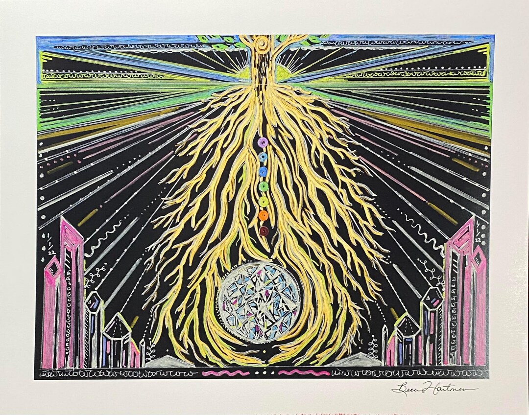 Tree of Life Chakra Light Language Art Signed Print 11 X 14 Light Codes ...