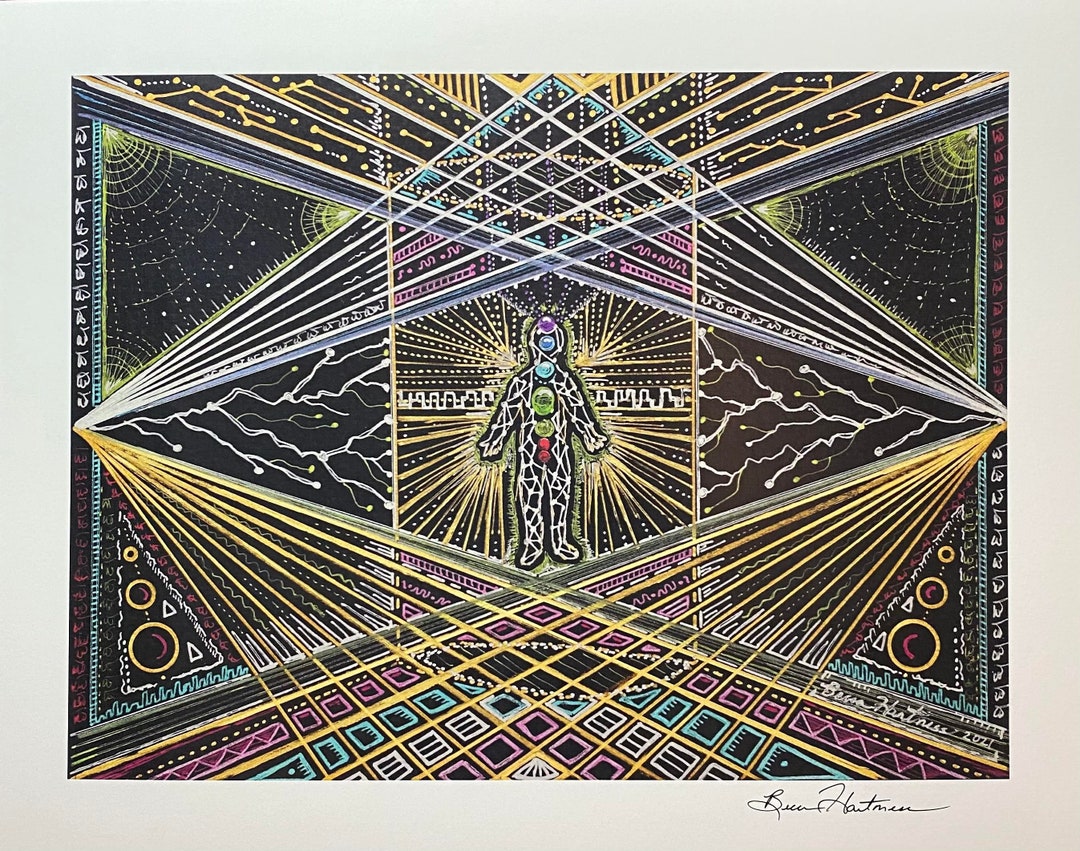 Chakras Light Codes Activation Drawing Light Language Energy Art Signed ...