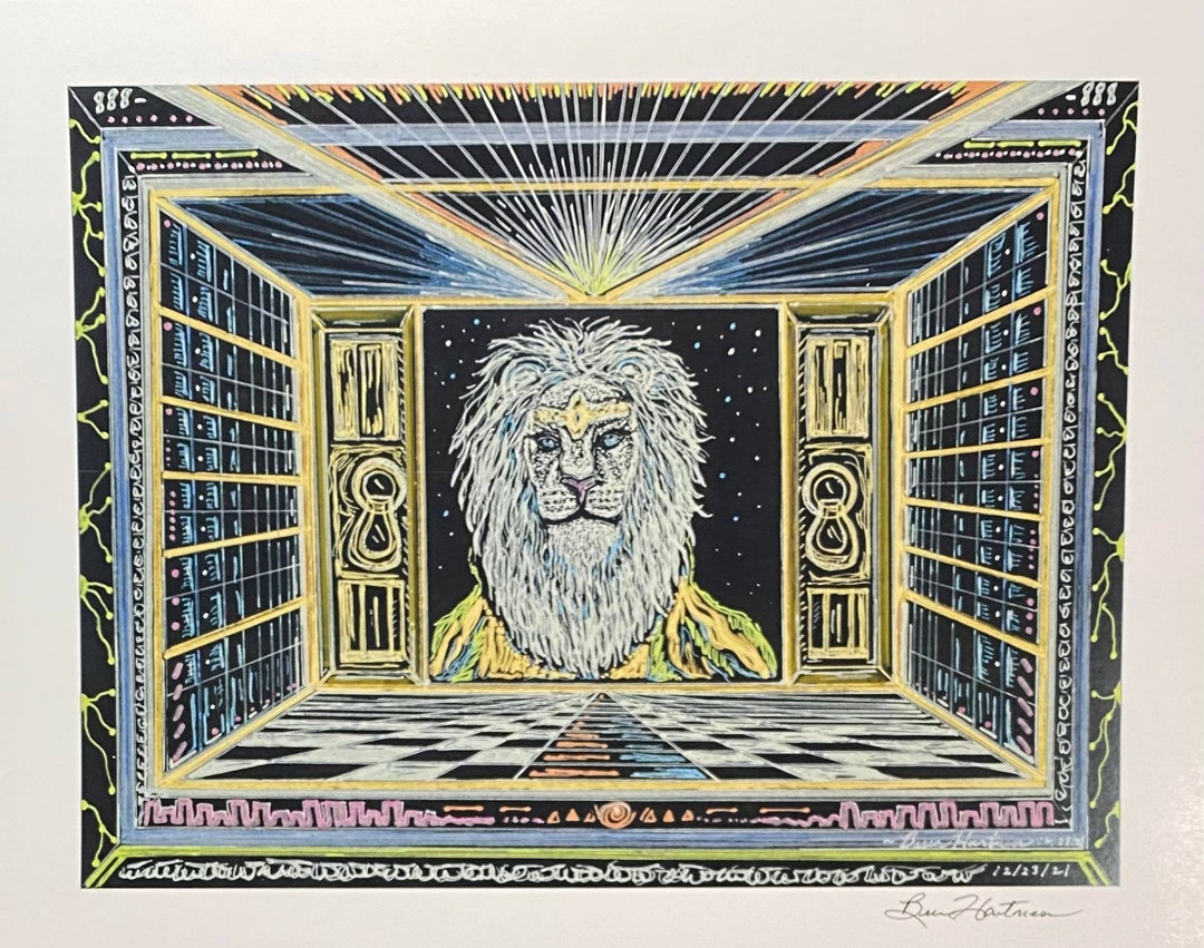 Lyran Starseed Lion Light Language Activation Art Signed Print 11 X 14 ...