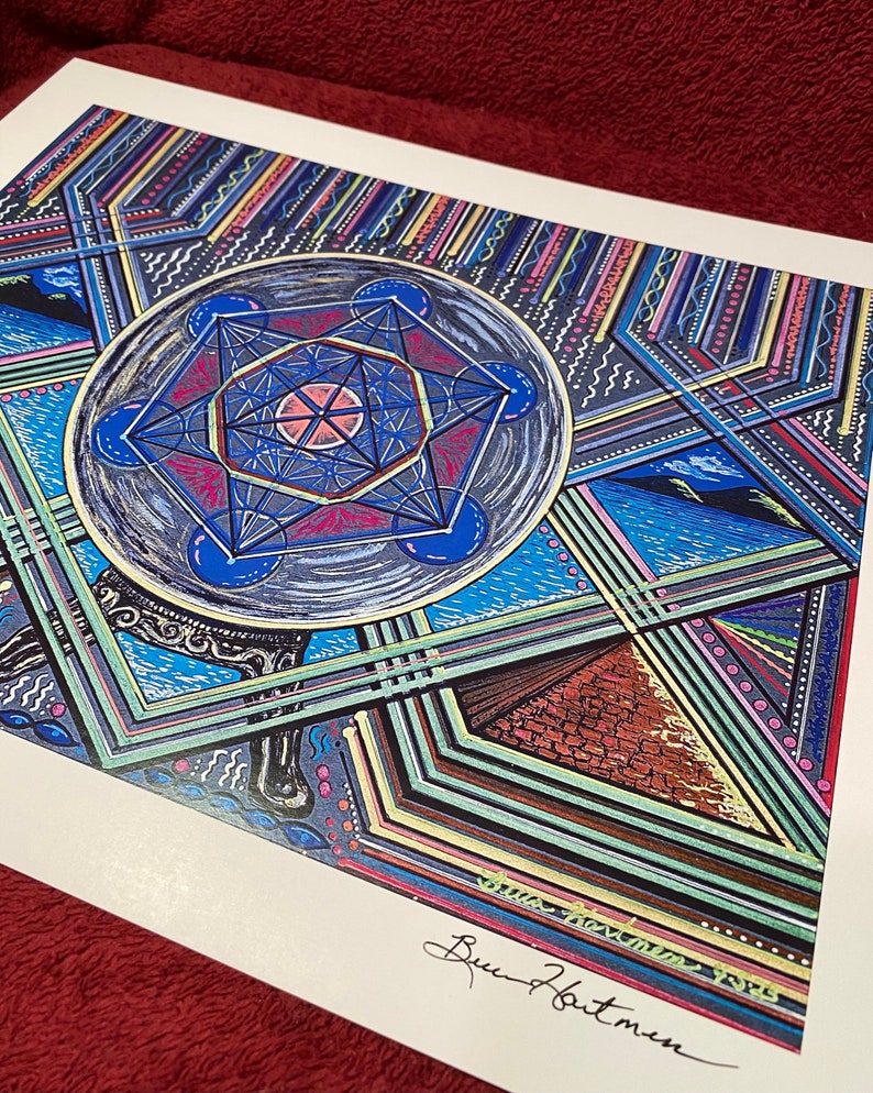 Archangel Metatron Cube Light Language Art Signed Print 11 X 14 Light ...