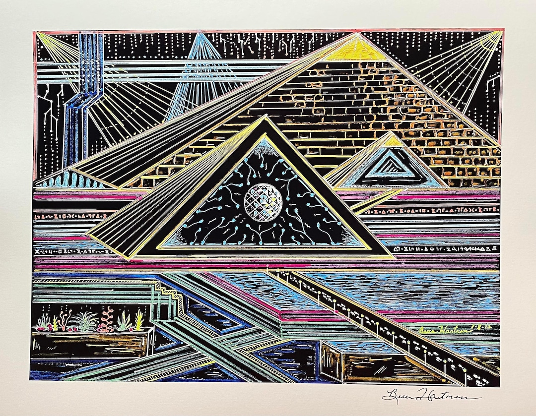 Atlantean Pyramid Art Light Language Activation Codes Signed Print 11 X ...
