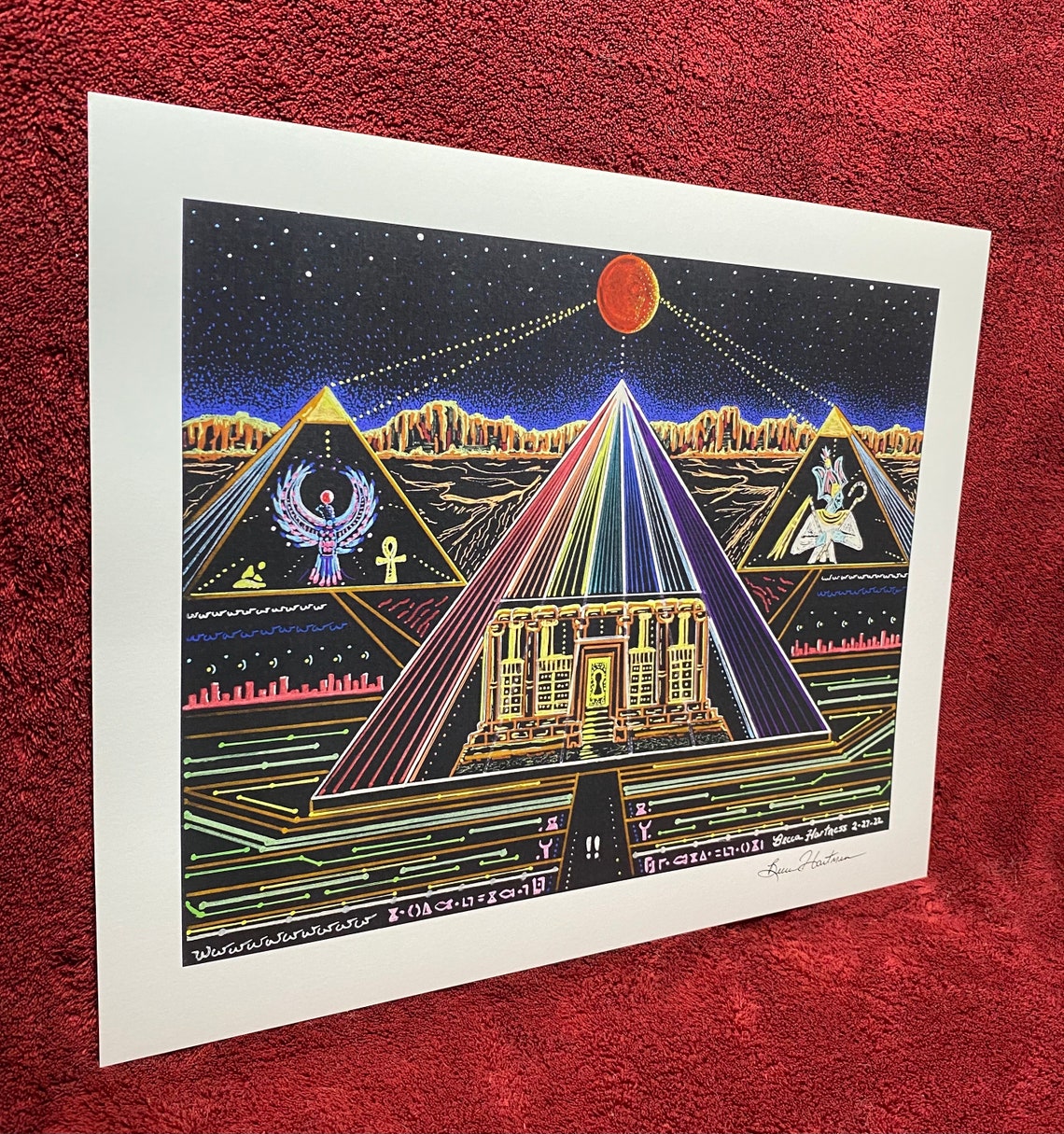 Ancient Egypt Pyramids Isis Osiris Light Language Egyptian Art Signed ...