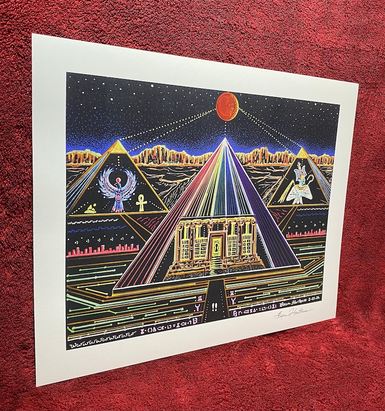 Ancient Egypt Pyramids Isis Osiris Light Language Egyptian Art Signed ...