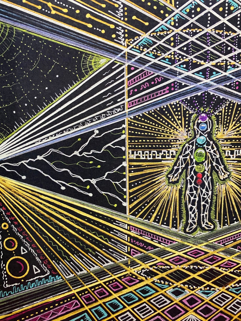 Chakras Light Codes Activation Drawing Light Language Energy Art Signed ...
