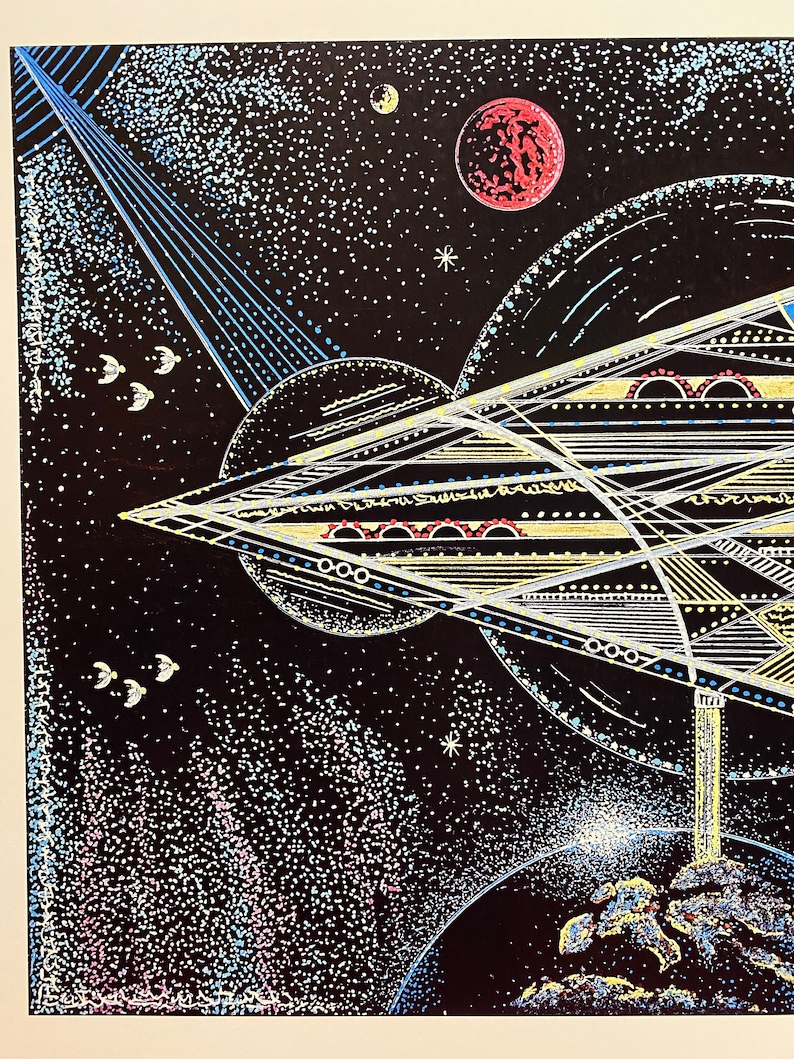 Arcturian Mothership Spaceship Drawing Light Language Art Signed Print ...