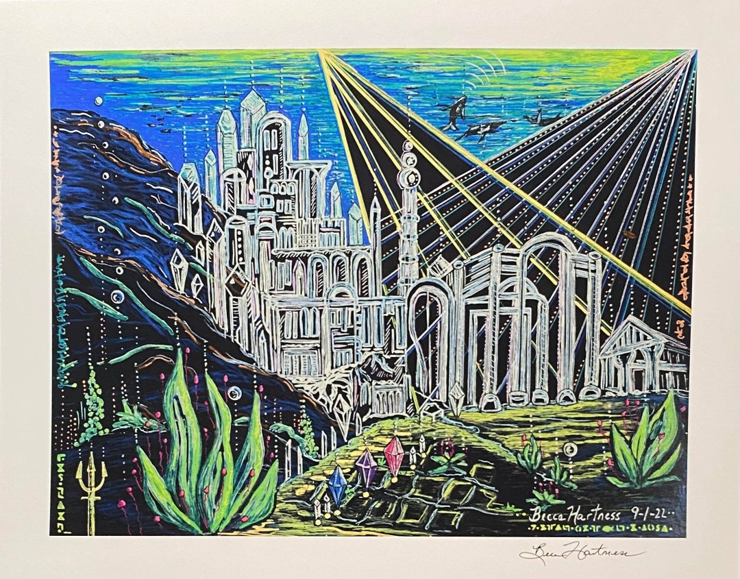 Atlantis Lost City Light Language Art Activation Orca Whale Signed ...