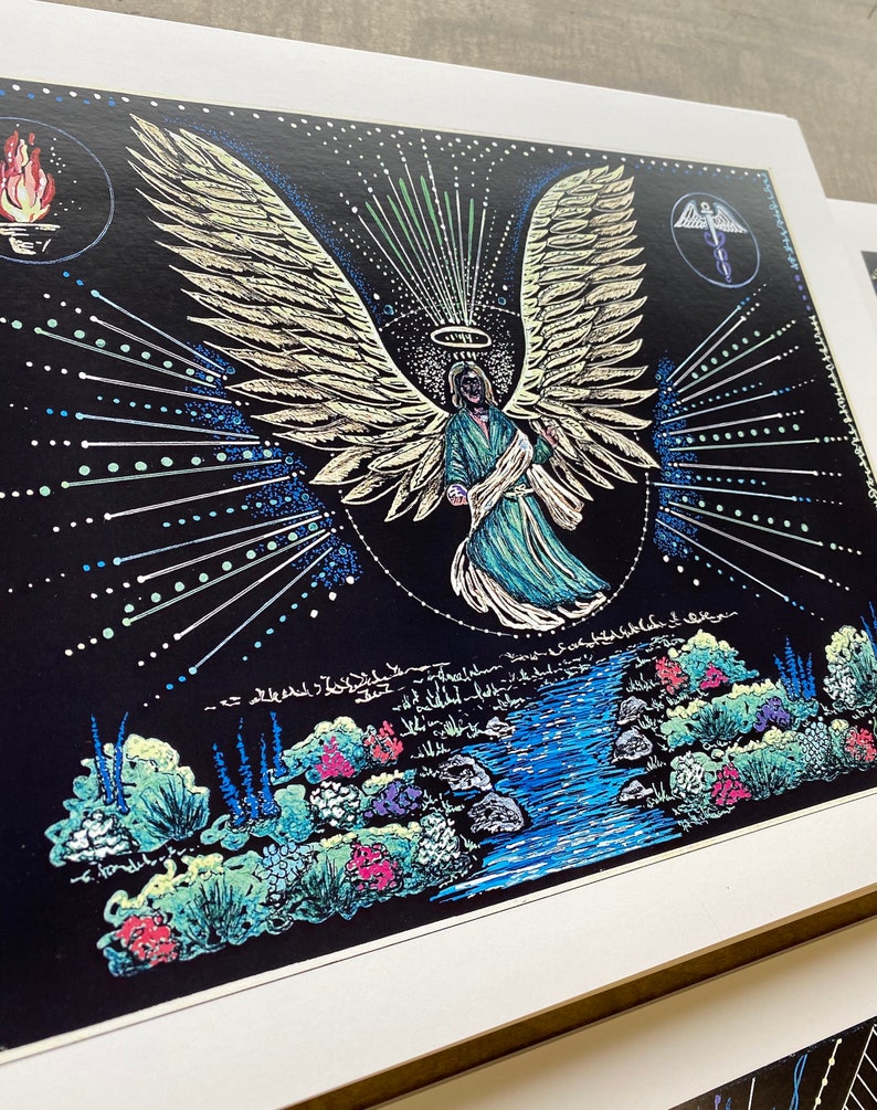 Archangel Raphael Light Language Art Signed Print 11 X 14 Light Codes ...