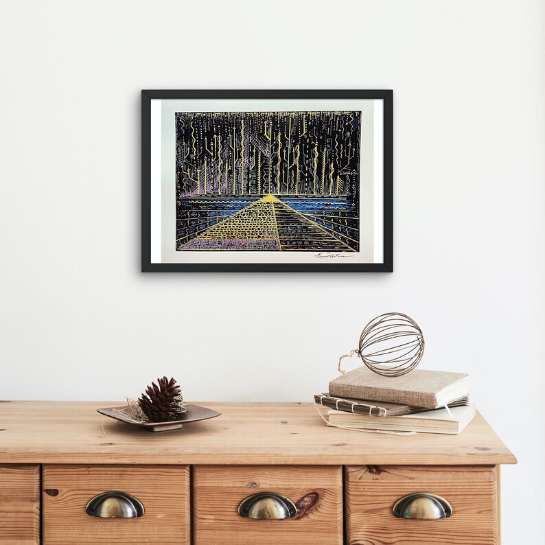 Ancient Egypt Pyramid Artwork Light Code Language Activation Art Signed ...