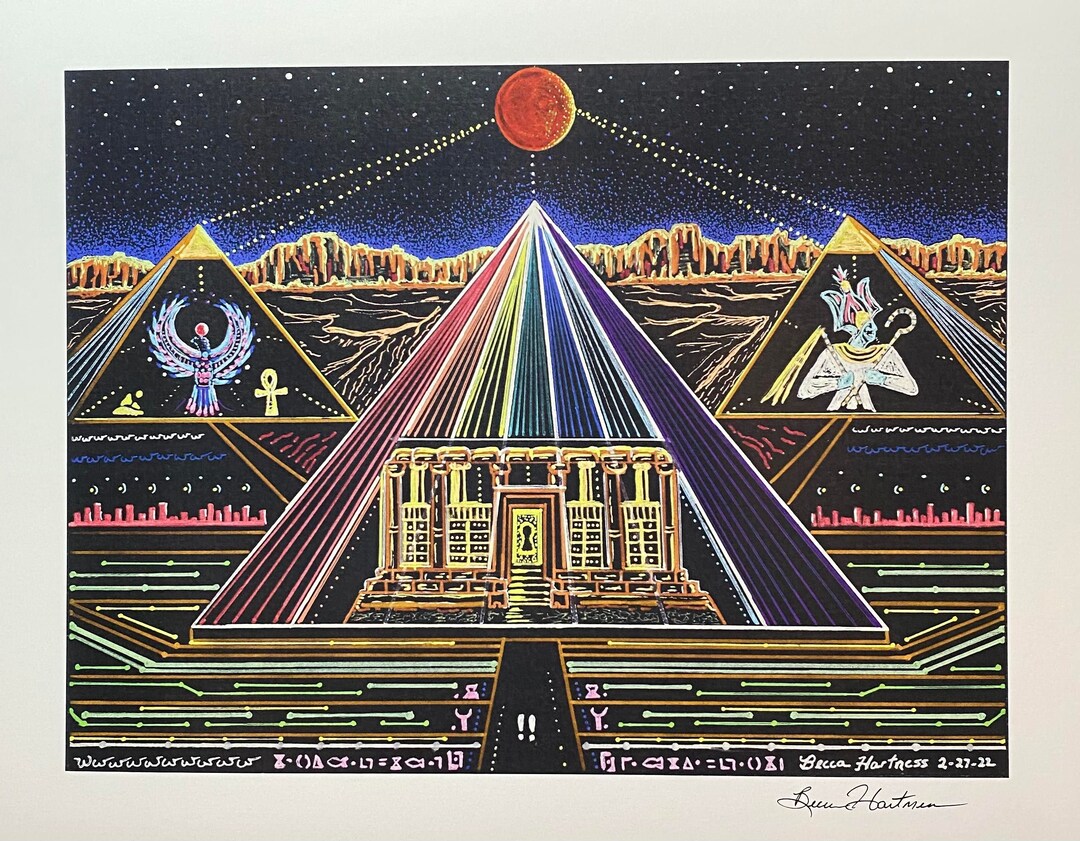 Ancient Egypt Pyramids Isis Osiris Light Language Egyptian Art Signed ...