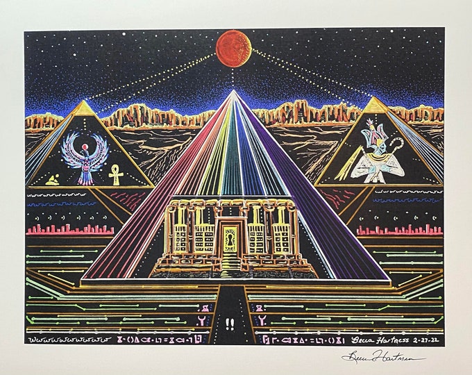Ancient Egypt Pyramids Isis Osiris Light Language Egyptian Art Signed ...