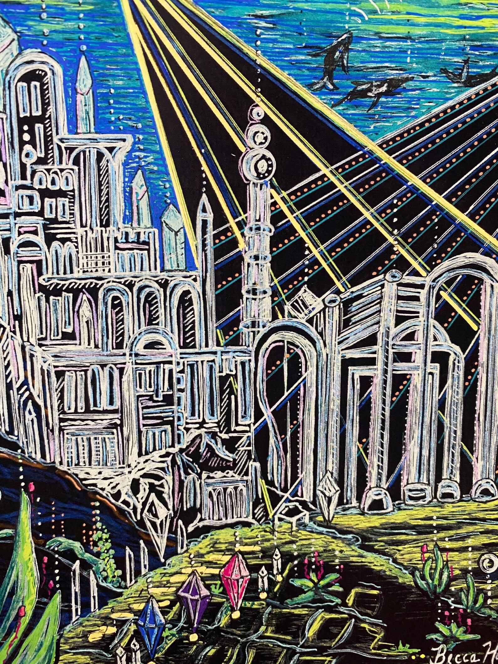 Atlantis Lost City Light Language Art Activation Orca Whale Signed ...