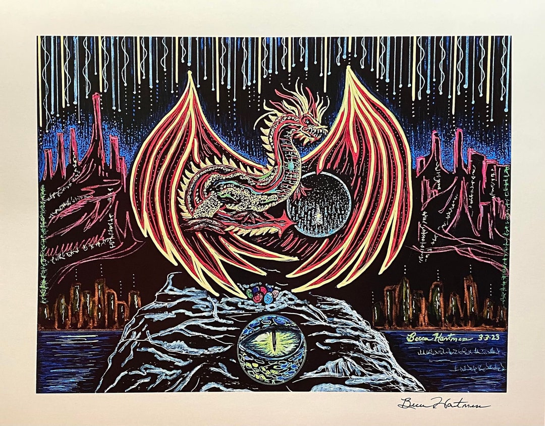 Red Dragon Light Language Activation Art Signed Print 11 X 14 Light ...