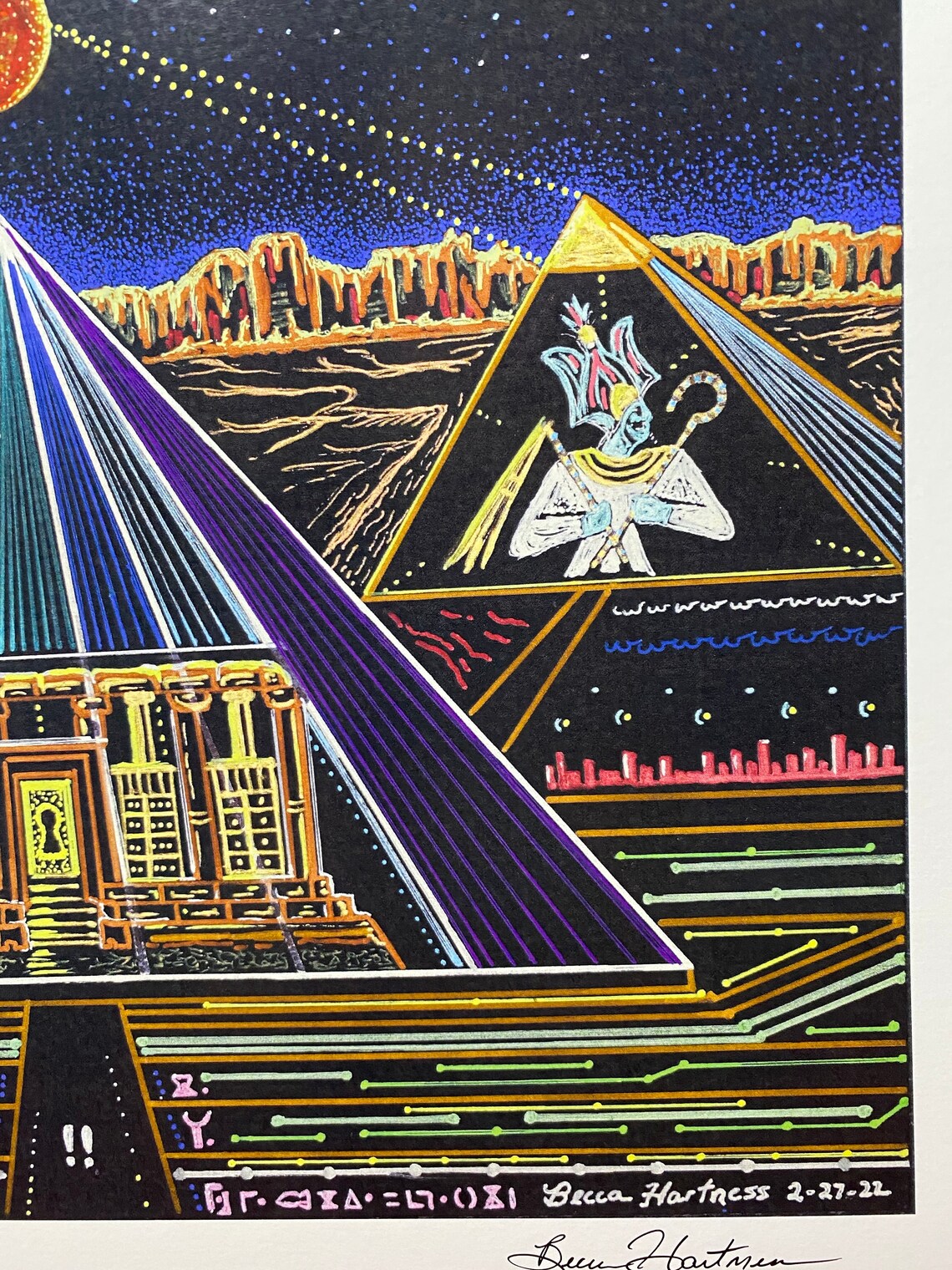 Ancient Egypt Pyramids Isis Osiris Light Language Egyptian Art Signed ...