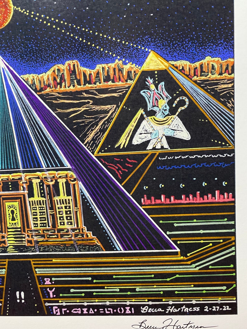Ancient Egypt Pyramids Isis Osiris Light Language Egyptian Art Signed ...