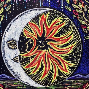 Sun and Moon Autumn Wall Art Light Language Activation Equinox Signed ...