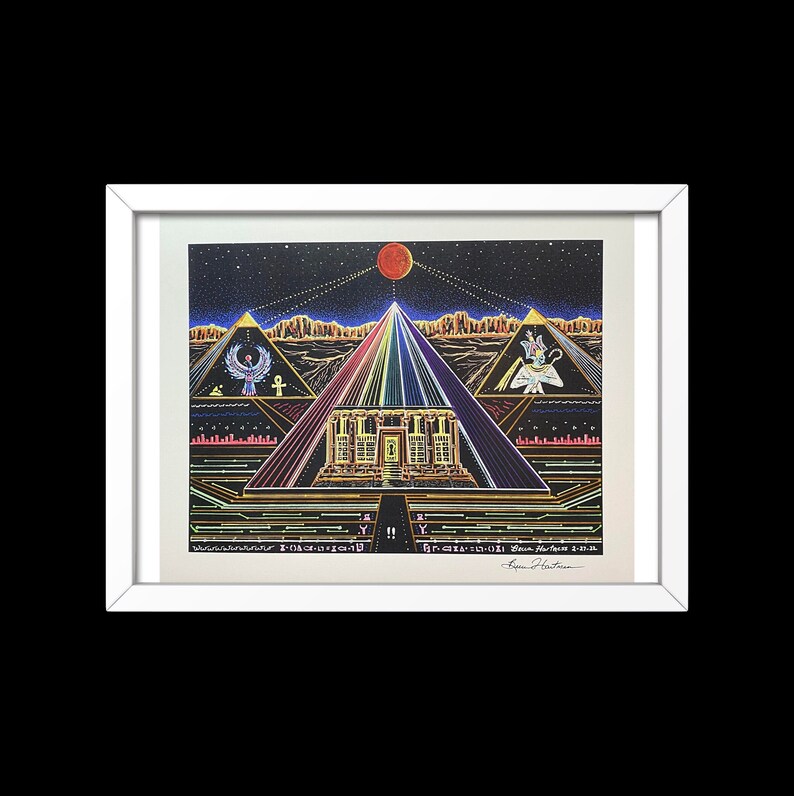 Ancient Egypt Pyramids Isis Osiris Light Language Egyptian Art Signed ...