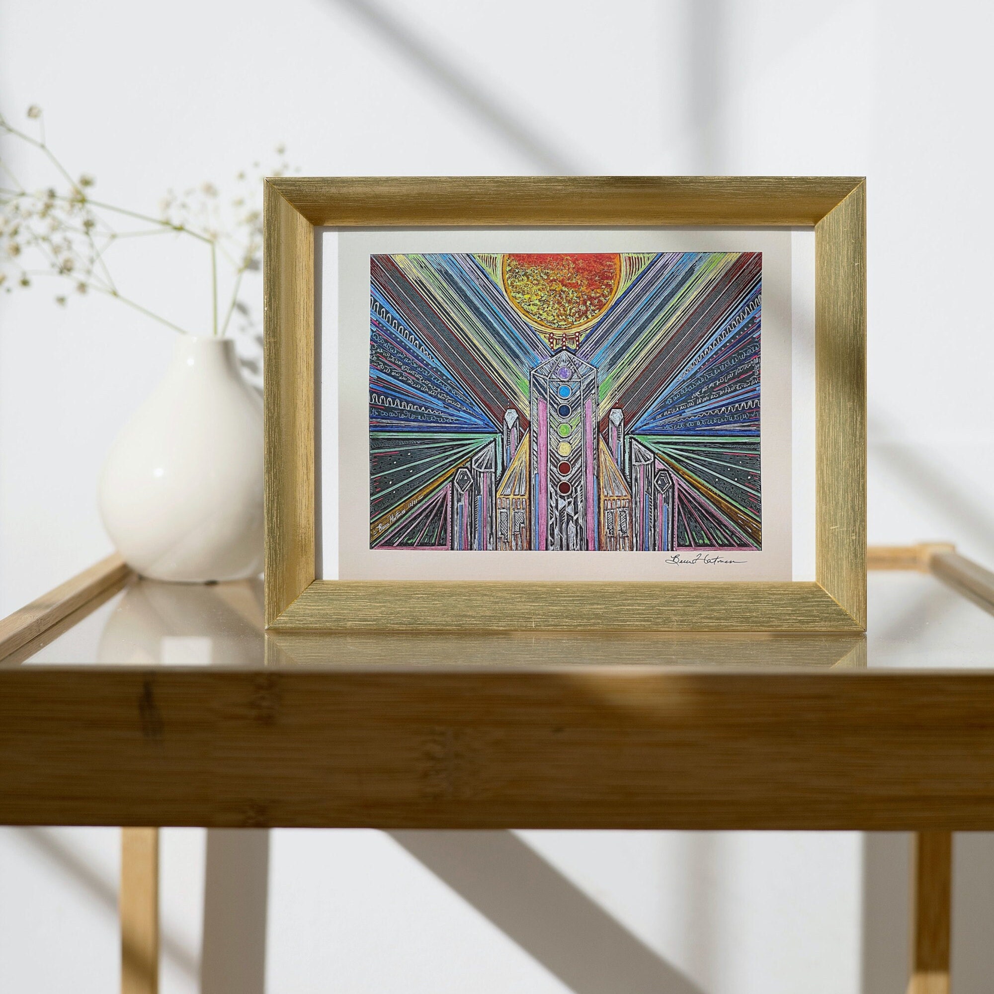 Chakra Wall Art Crystal Temple Light Language Art Signed Print 11 X 14 ...