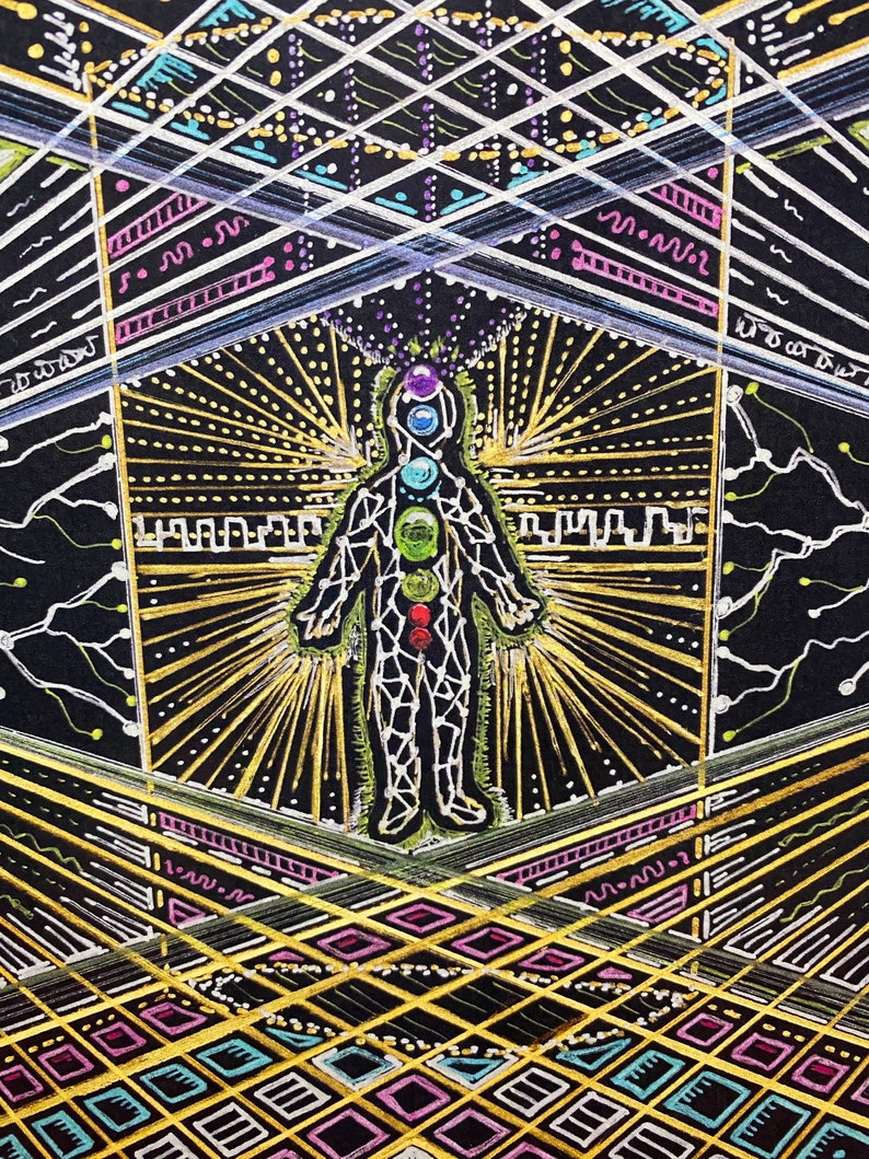 Chakras Light Codes Activation Drawing Light Language Energy Art Signed ...