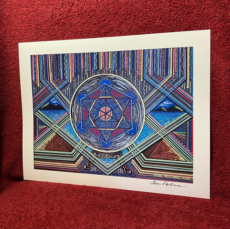 Archangel Metatron Cube Light Language Art Signed Print 11 X 14 Light ...