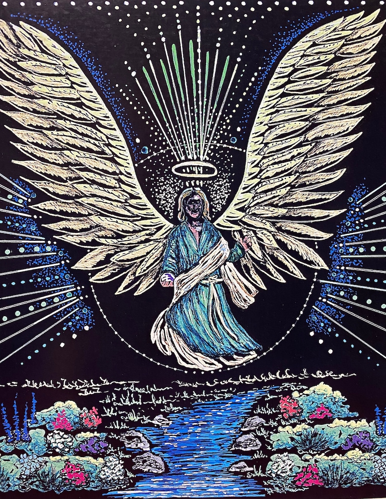 Archangel Raphael Light Language Art Signed Print 11 X 14 Light Codes ...