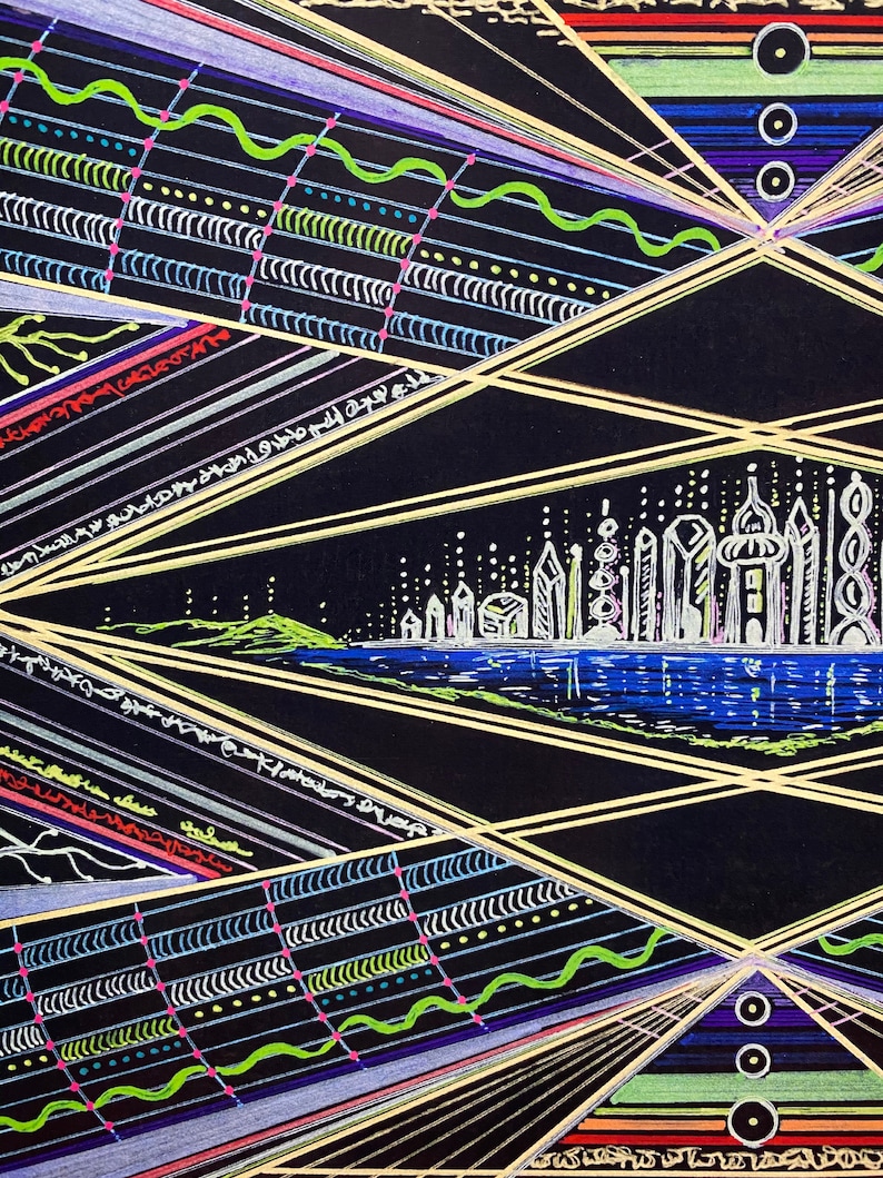 Lemuria City of Light Activation Drawing Light Language Art Signed ...