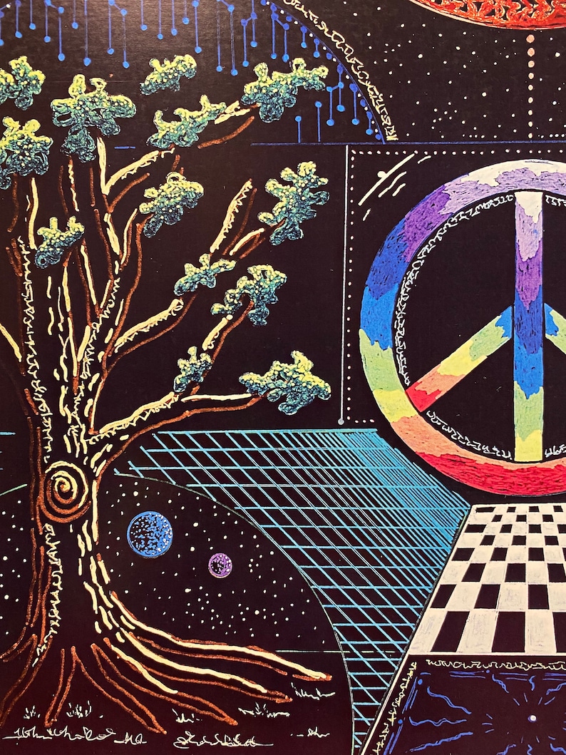 Peace Sign Symbol Wall Art Light Language Activation Equinox Signed ...