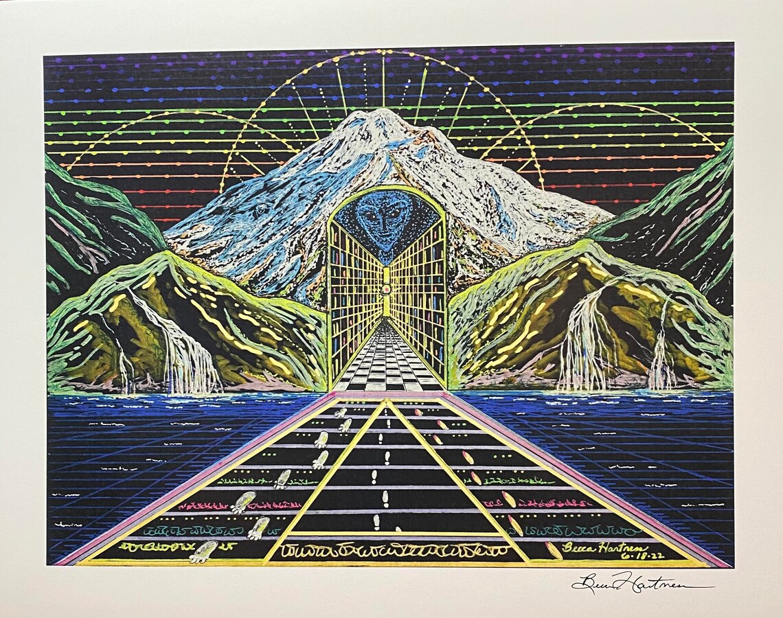 Arcturian Starseed Drawing Mount Shasta Light Language Art Signed Print ...