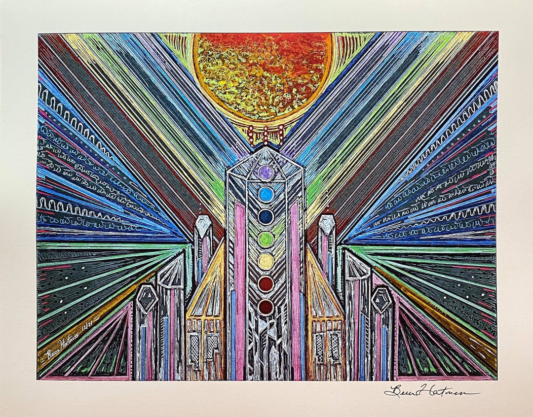 Chakra Wall Art Crystal Temple Light Language Art Signed Print 11 X 14 ...