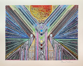 Ancient Egypt Pyramids Isis Osiris Light Language Egyptian Art Signed ...