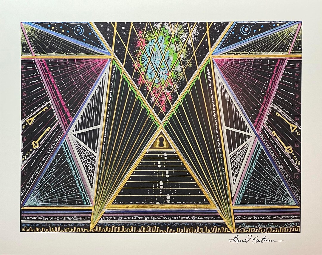 Galaxy Wall Art Light Codes Drawing Light Language Artwork Signed Print ...