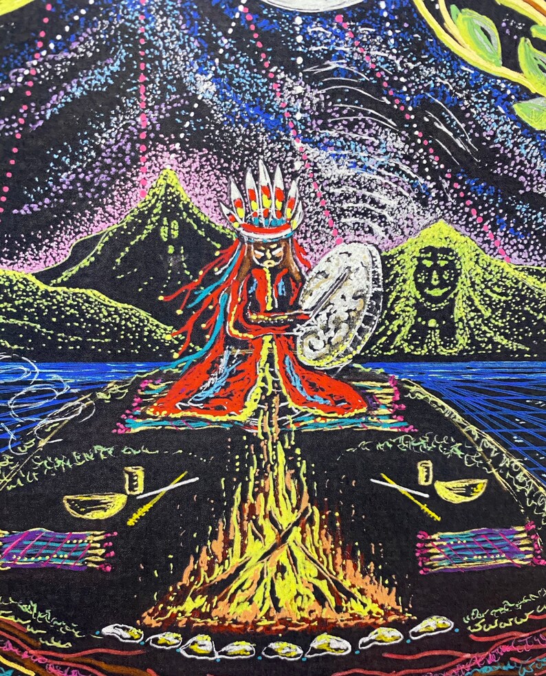 Plant Medicine Shaman Drawing Ceremony Drumming Light Language Art ...