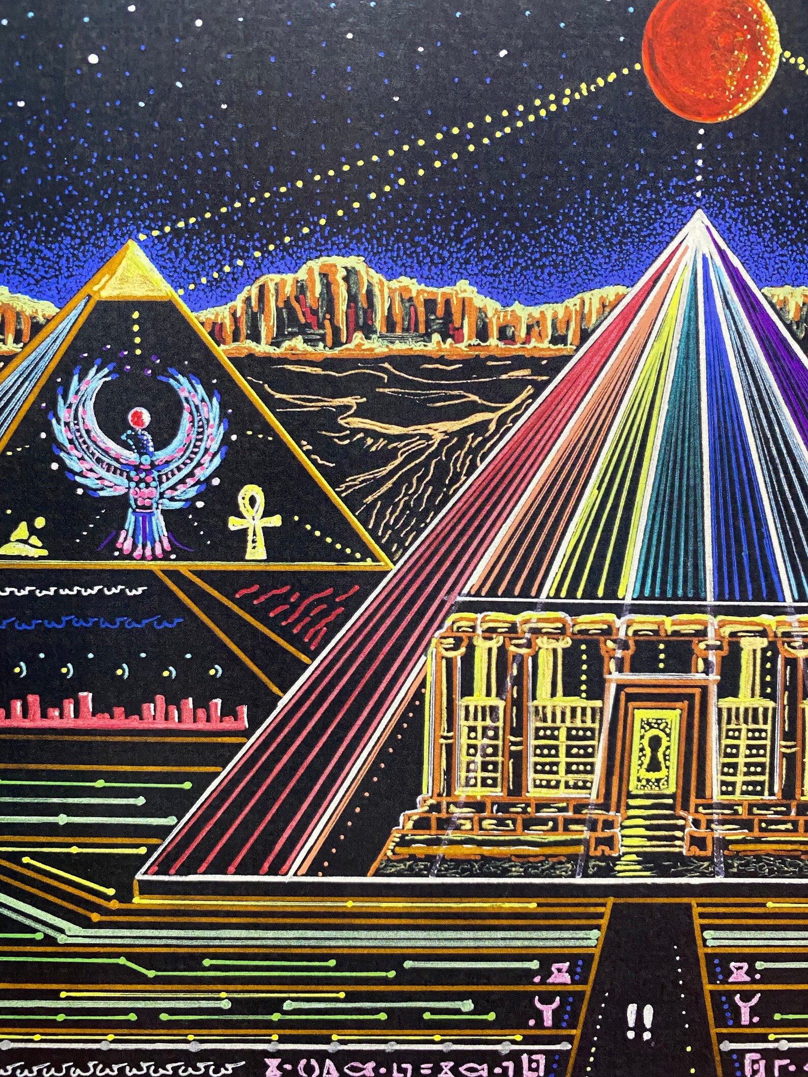 Ancient Egypt Pyramids Isis Osiris Light Language Egyptian Art Signed ...