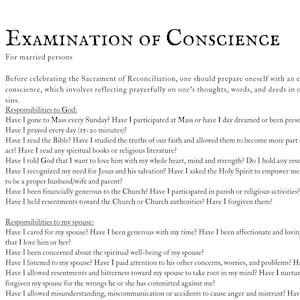 Examination of Conscience for Married Persons - Etsy