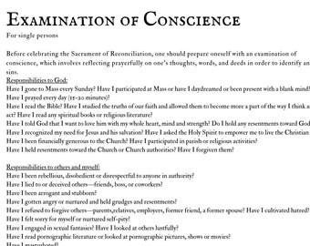 Examination of Conscience for Married Persons - Etsy