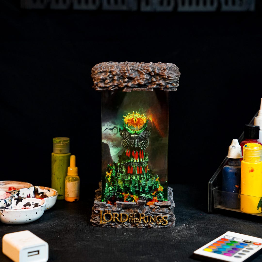 Evil Eye Lamp, Sa.u.ron Eye Version 2 in L.O the Rings Resin Lamp ...