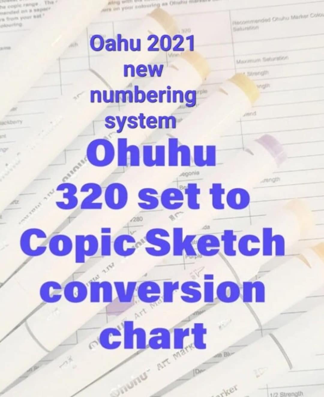 Ohuhu Oahu 320 Copic Comparison Chart - Etsy