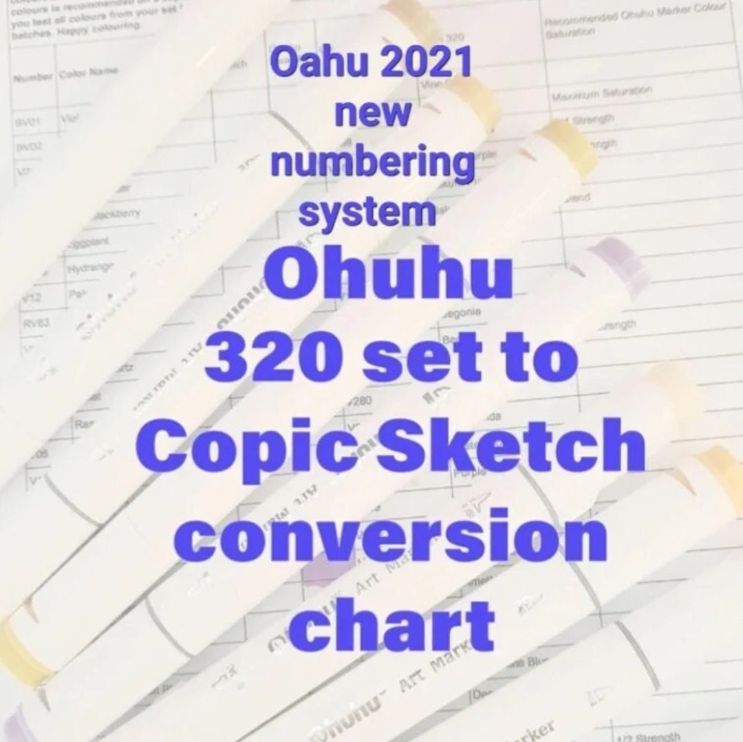 Conversion Ohuhu to Copic Chart - Etsy
