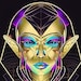 Retro Geometric Alien Cyber Art Digital Download - Retro Art - Space ...
