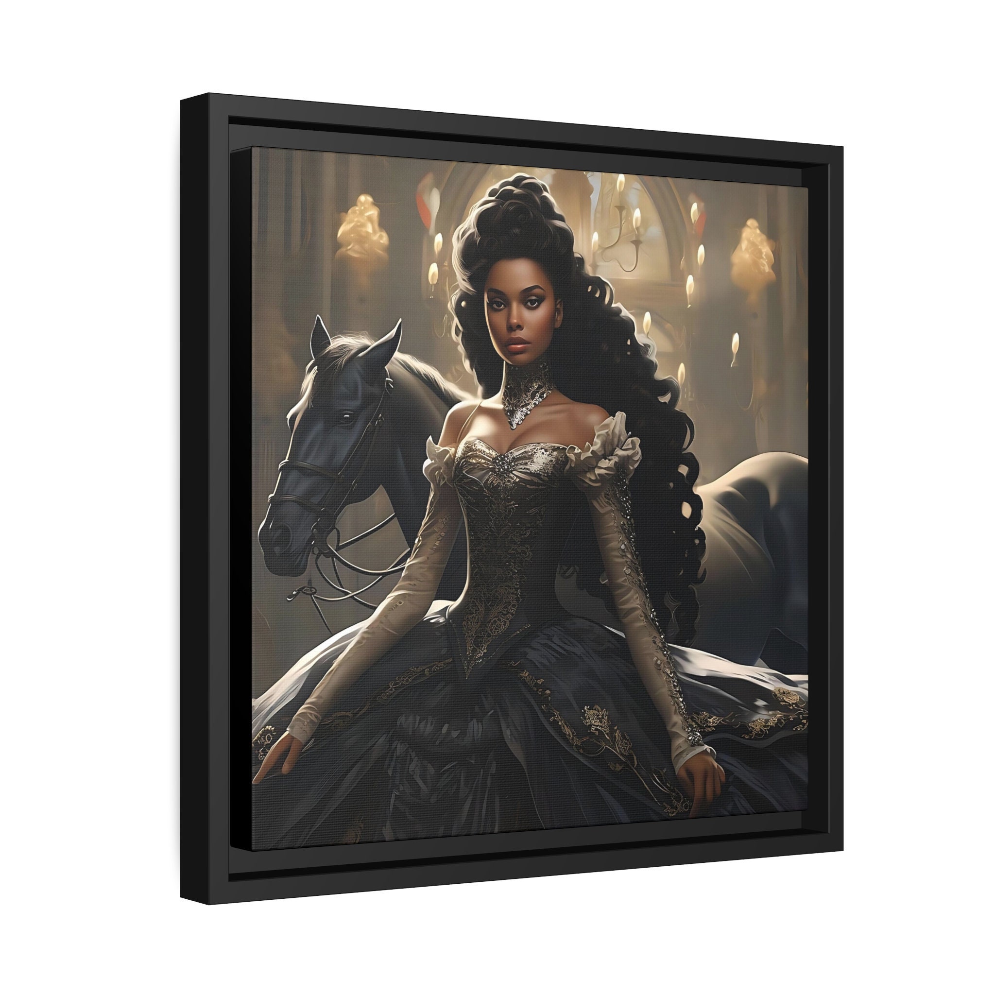 Enchanting Digital Canvas Print of a Beautiful Black Princess With Her ...