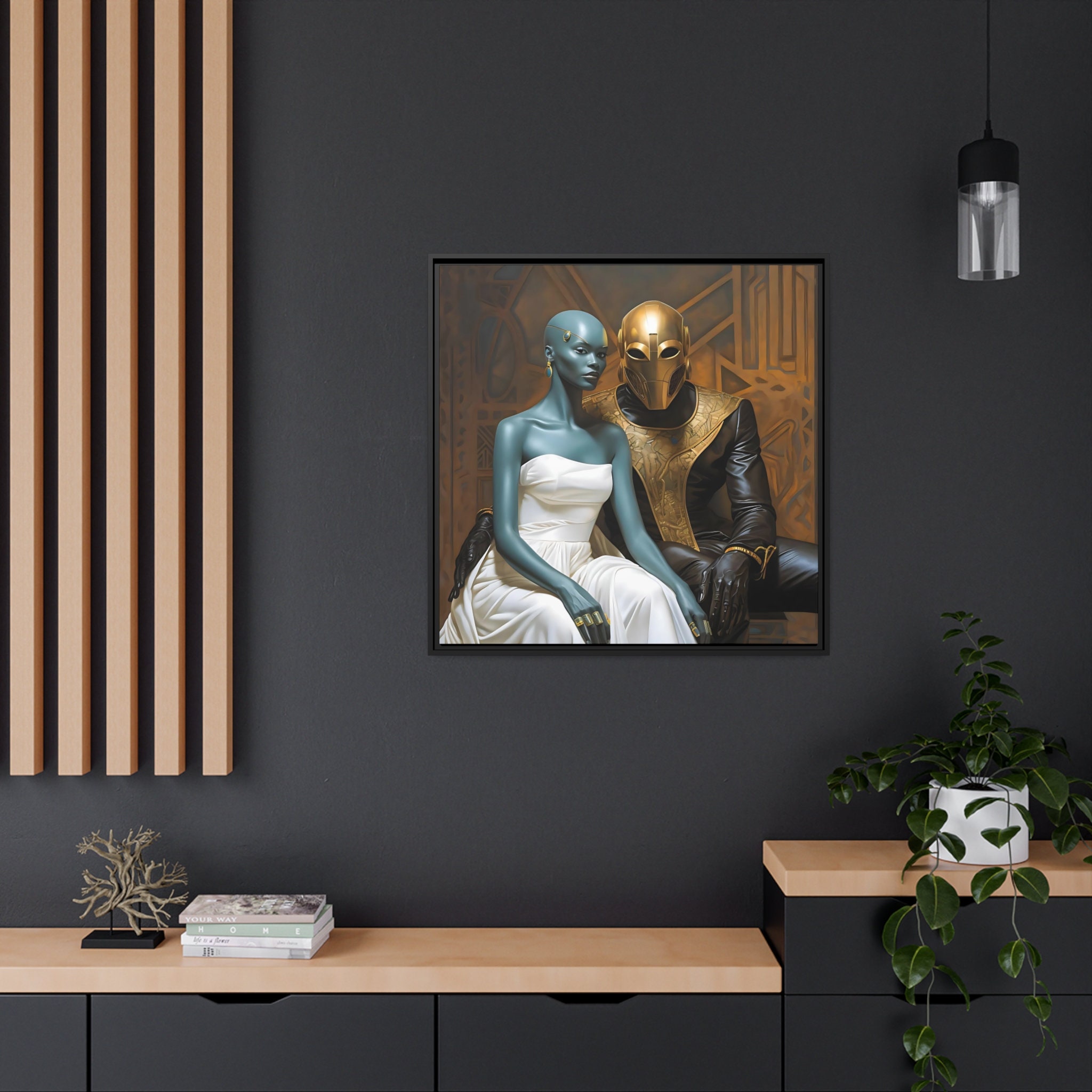 Futuristic Tech Art Cyberpunk Home Decor Matte Canvas, Black Frame - Etsy