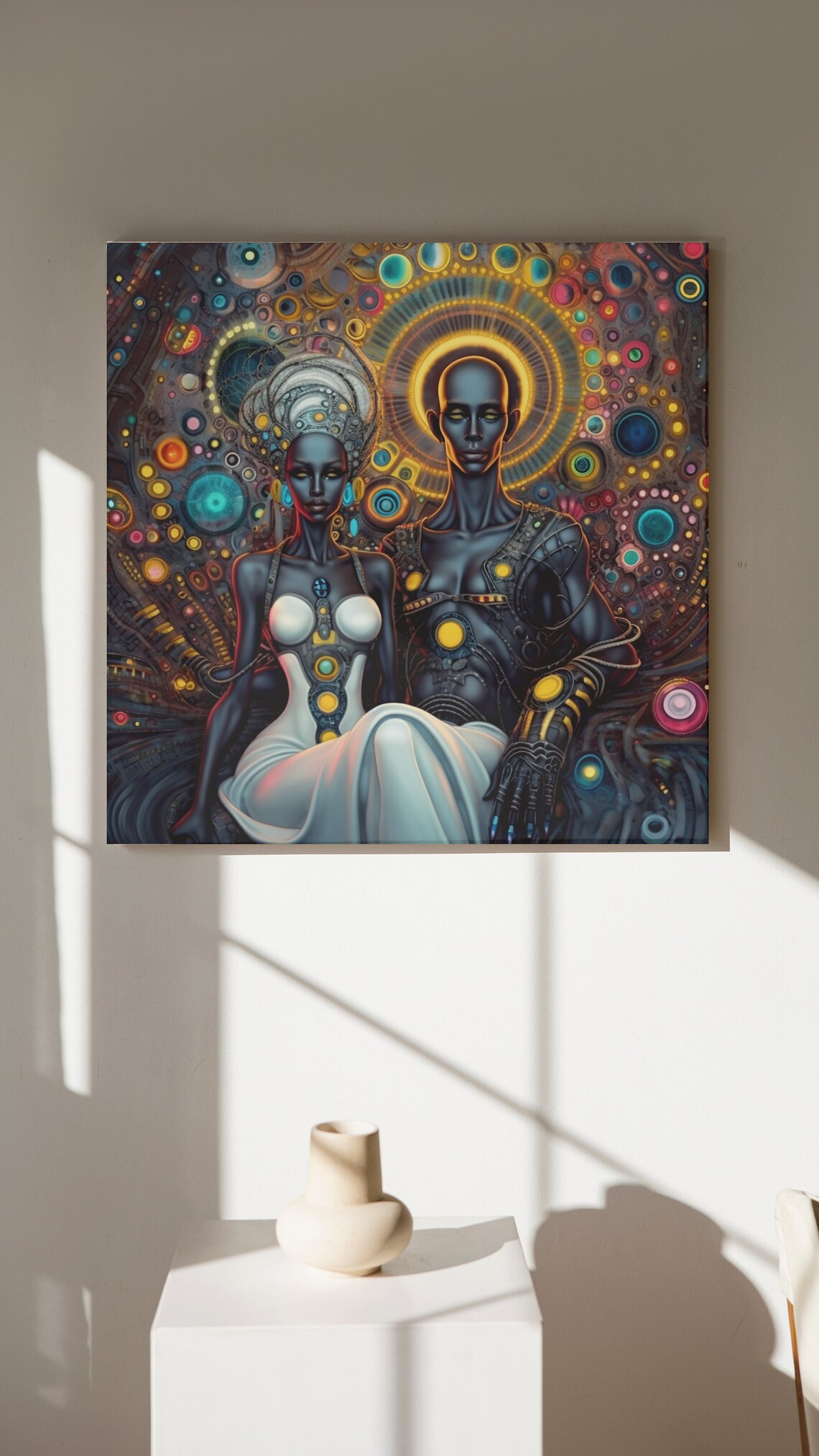 Out of This World Cyborg Love in Space Digital Download Wall Art Ai Art ...