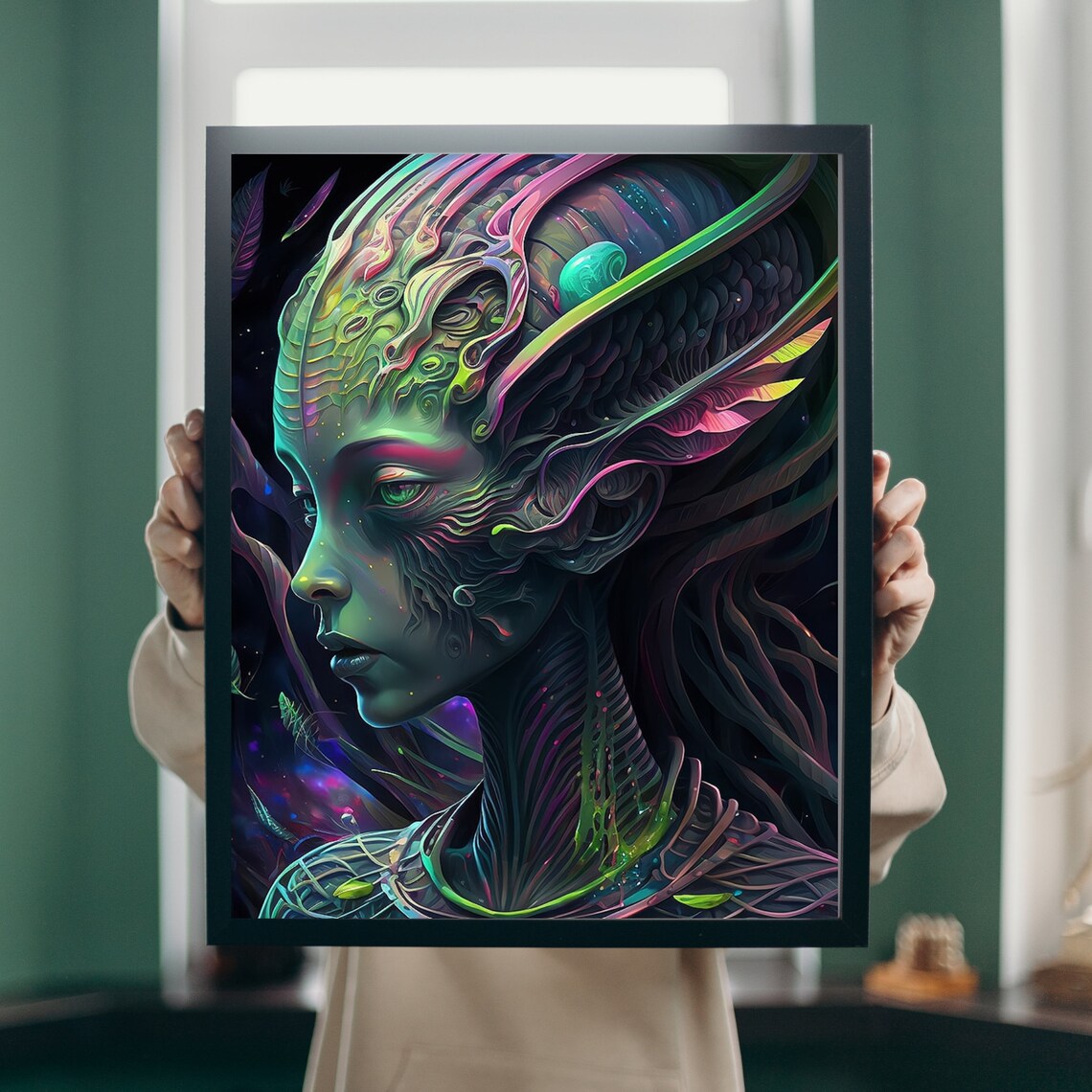 Trippy Alien Space Art Instant Download - Ai Art - Wall Art - Sci-fi ...