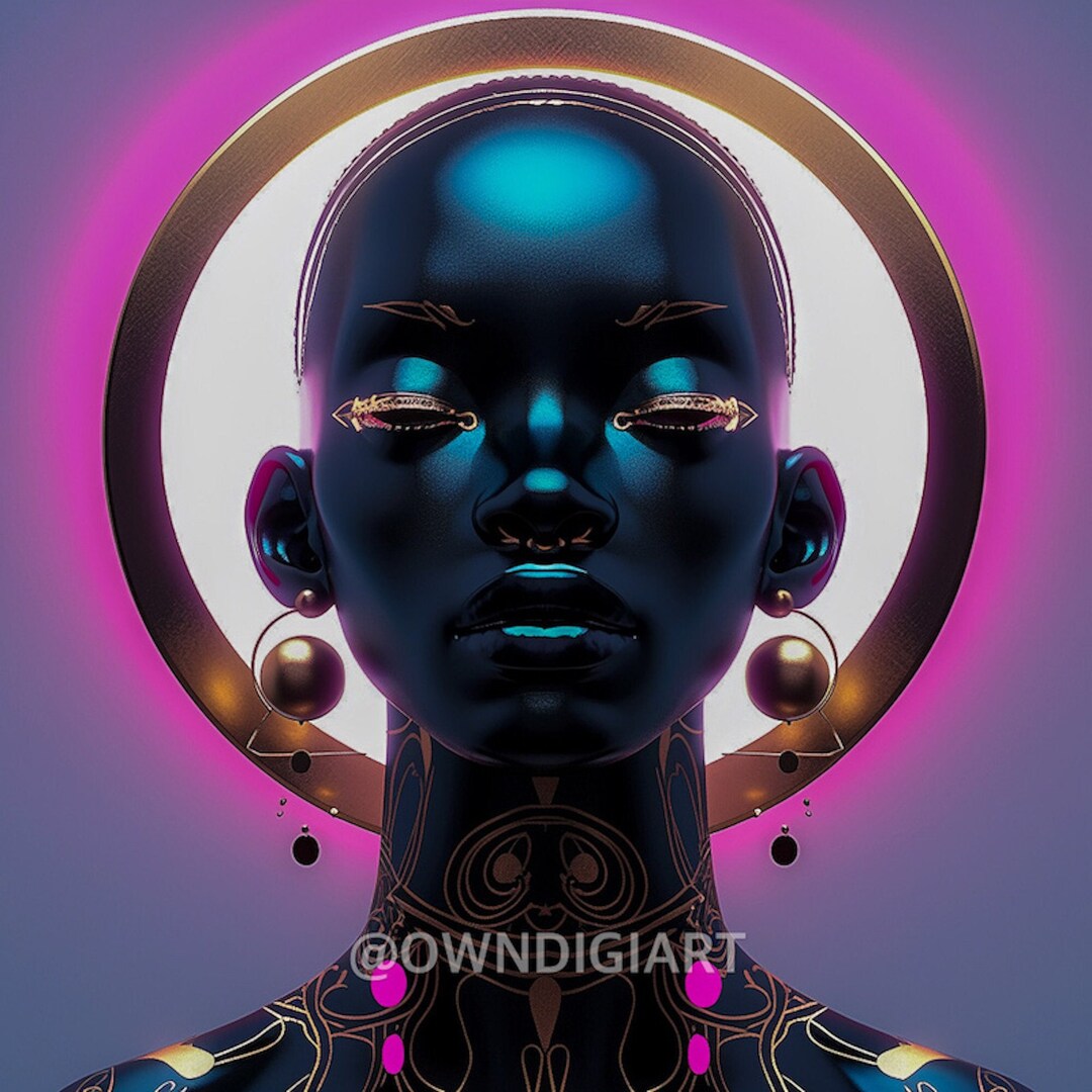 Radiant Ebony - Digital Download - Wall Art - Black AI Art - Abstract ...