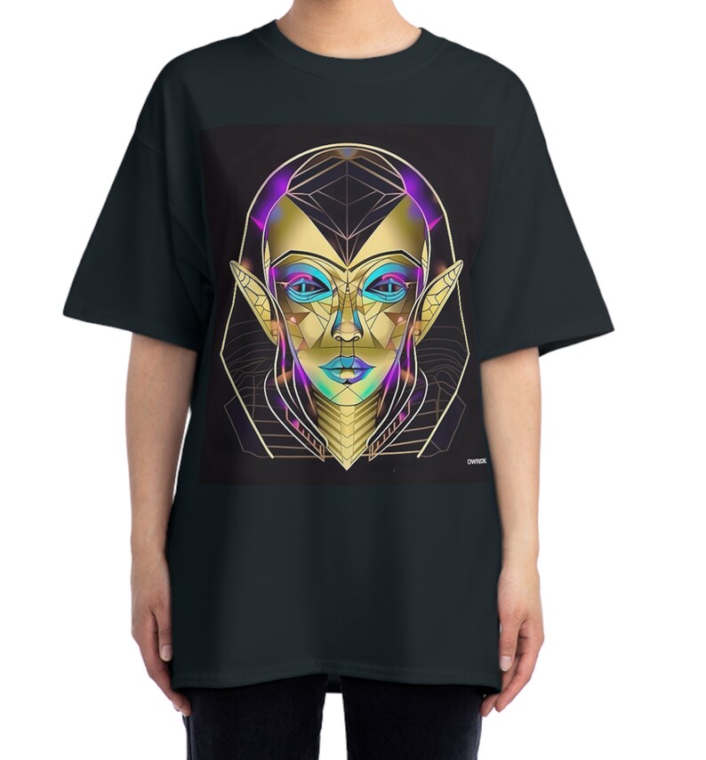 Retro Geometric Alien Cyber Art Digital Download - Retro Art - Space ...